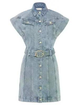Rebecca Vallance Button-down Mini Dress - Blue