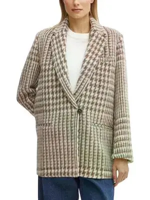 FORTE_FORTE Houndstooth Blazer - Neutrals