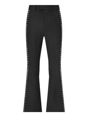 Amiri Crystal-trim Flared Trousers - Black