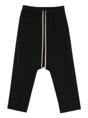 Rick Owens Drawstring Cropped Trousers - Black