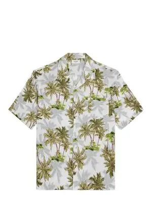 Celine Loose Hawaiian Printed Viscose Shirt - Ombre/palm Tree Print