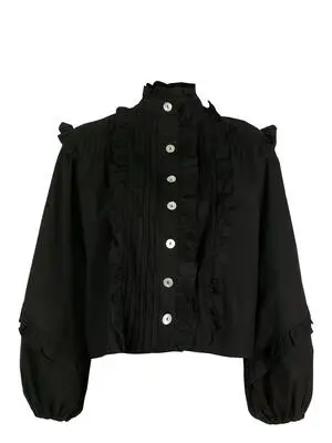 OLYMPIAH Qora Ruffled Shirt - Black