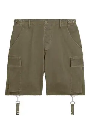 Celine Cotton Shorts With Straps - Green