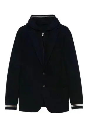 Eleventy Hooded Two-button Jacket - Blue