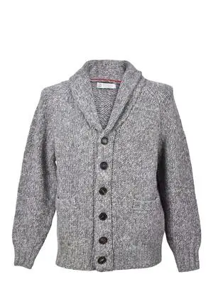Brunello Cucinelli Shawl-collar Button-up Cardigan - Grey