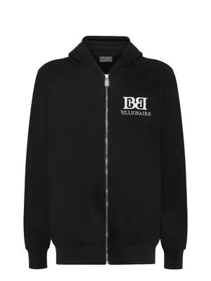 BILLIONAIRE Logo-print Zip-up Hoodie - Black