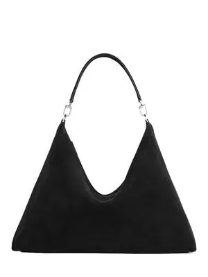TOTEME Bevel Suede Shoulder Bag - Black