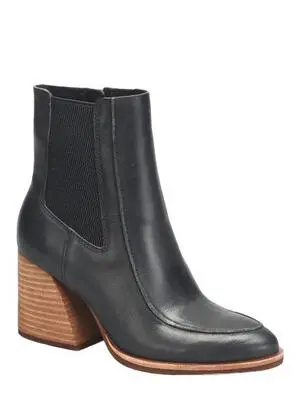 Kork-Ease® Almond Toe Bootie - Black Leather