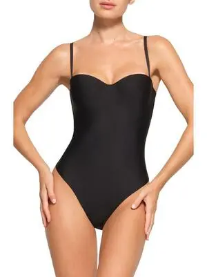 SKIMS Molded Underwire Thong Bodysuit - Onyx