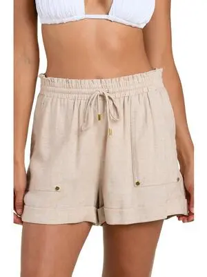La Blanca Delphine Coast Cover-up Shorts - Taupe