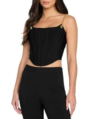 MARCIANO Aisha Bustier Crop Top - Black-black