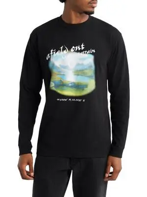 AFIELD OUT Terrain Long Sleeve Graphic T-shirt - Black