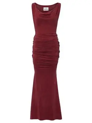 VIVIENNE WESTWOOD Liz Draped Jersey Maxi Dress - Burgundy