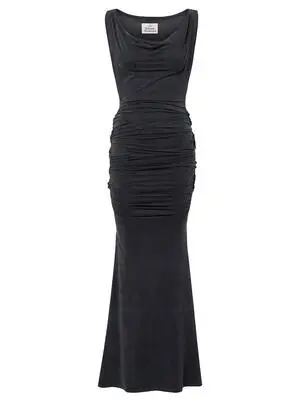 VIVIENNE WESTWOOD Liz Draped Jersey Maxi Dress - Black