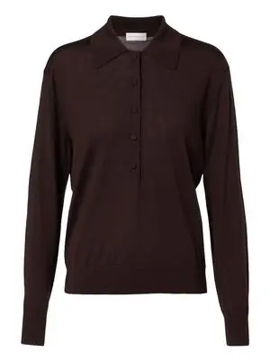 Dries Van Noten Wool Polo Shirt - Brown