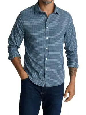 UNTUCKIT Delune Check Performance Button-up Shirt - Green Blue
