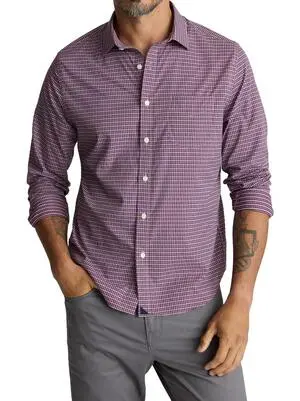UNTUCKIT Delune Check Performance Button-up Shirt - Red Pink White