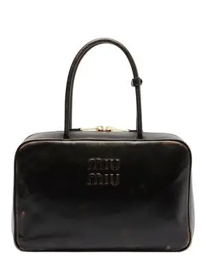Miu Miu Beau Leather Tote Bag - Brown