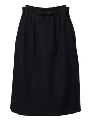 Prada Chevron Pleated Virgin Wool Midi Skirt - Blue
