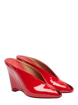 FERRAGAMO Alicia Leather Mules - Red