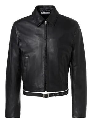 Acne Studios Leather Biker Jacket - Black