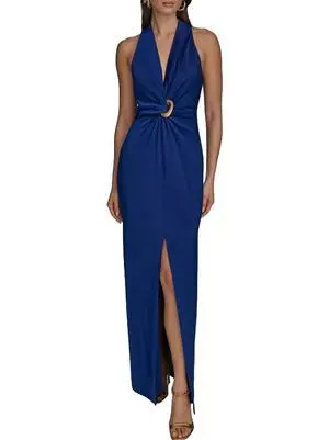 Donna Karan New York Twisted Sleeveless Gown - Sapphire Sap