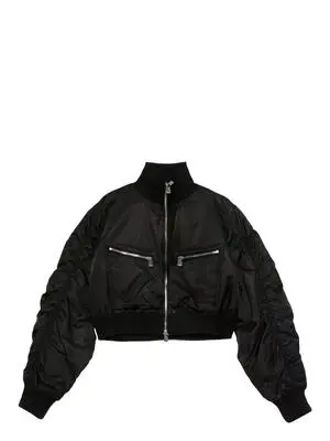 PINKO Zip-Front Cropped Bomber Jacket