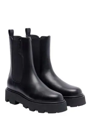 Moncler Aurea Leather Chelsea Boots - Black
