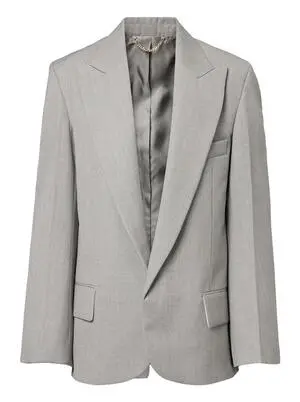 Victoria Beckham Single-breasted Virgin Wool Blazer - Grey