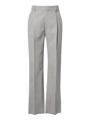 Victoria Beckham High-rise Virgin Wool Straight Pants - Grey