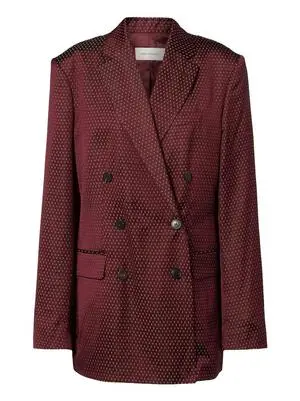 Dries Van Noten Polka-dot Double-breasted Blazer - Burgundy