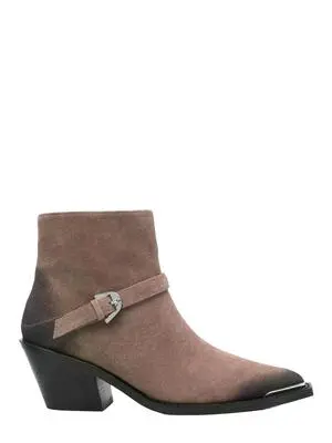 COCCINELLE Buckle-fastening Pointed-toe Boots - Brown