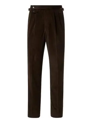 Dunhill Cotton And Cashmere Corduroy Straight Pants - Green