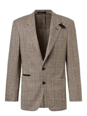 Dunhill Checked Wool And Cashmere Blazer - Brown