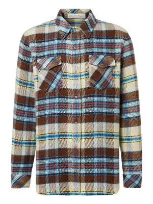 GOD'S TRUE CASHMERE Plaid Cashmere Shirt With Sunstone - Multicoloured