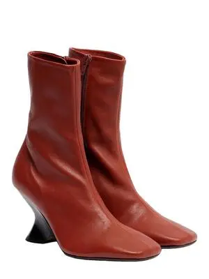 Dries Van Noten 75 Leather Ankle Boots - Brown