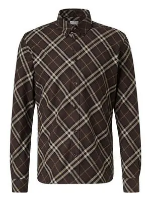Burberry Check Cotton Shirt - Brown