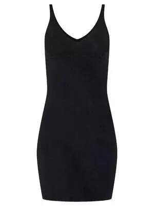Isabel Marant Ribbed V-neck Mini Dress - Black