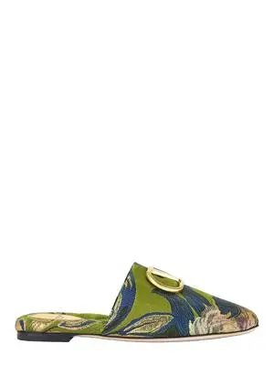 Valentino Garavani Vlogo Floral Mules - Green