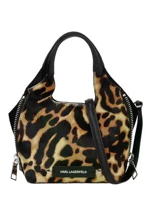 Karl Lagerfeld K/hardware Leopard-print Mini Tote Bag - Brown