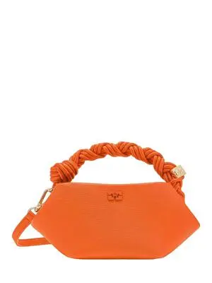 GANNI Mini Braided-handle Tote Bag - Orange