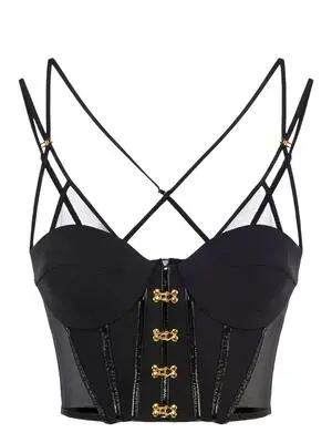 Elisabetta Franchi Corset-detail Tank Top - Black
