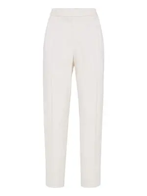 Brunello Cucinelli Comfort Viscose Couture Twill Slouchy Trousers - White