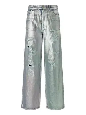 PINKO Metallic Distressed Jeans