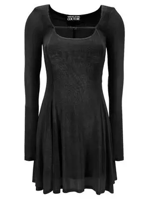 Versace Scoop-neck Skater Dress - Black