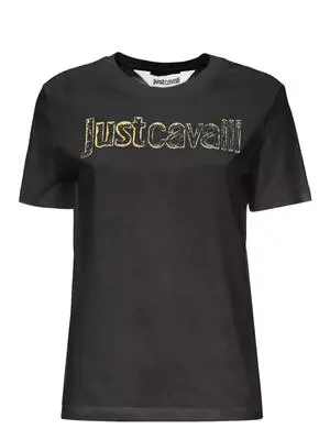Just Cavalli Embellished Logo T-shirt - Black
