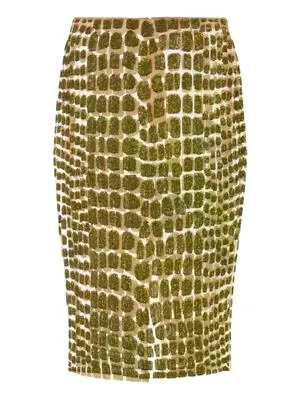 Elisabetta Franchi Bead-embellished Midi Skirt - Gold