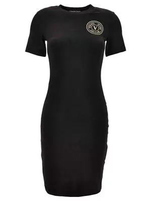 Versace Logo-print Midi Dress - Black