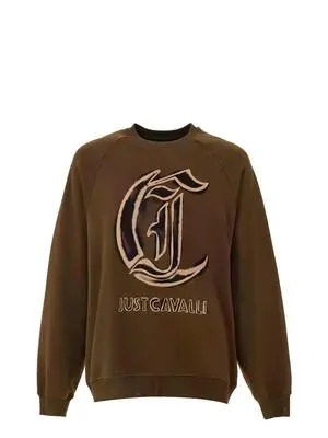 Just Cavalli Logo-print Raglan Sweatshirt - Brown