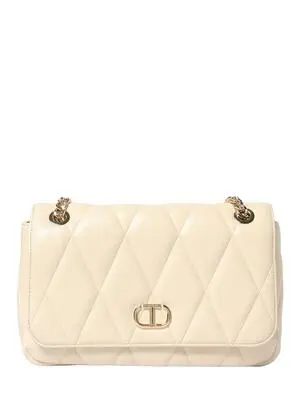 TWINSET Quilted Crossbody Bag With Chain Strap - Yellow Cream